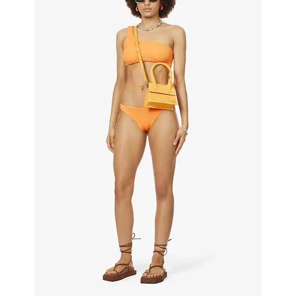 Hunza G Nancy One-Shoulder Bikini Set - Mango Sorbet | Editorialist